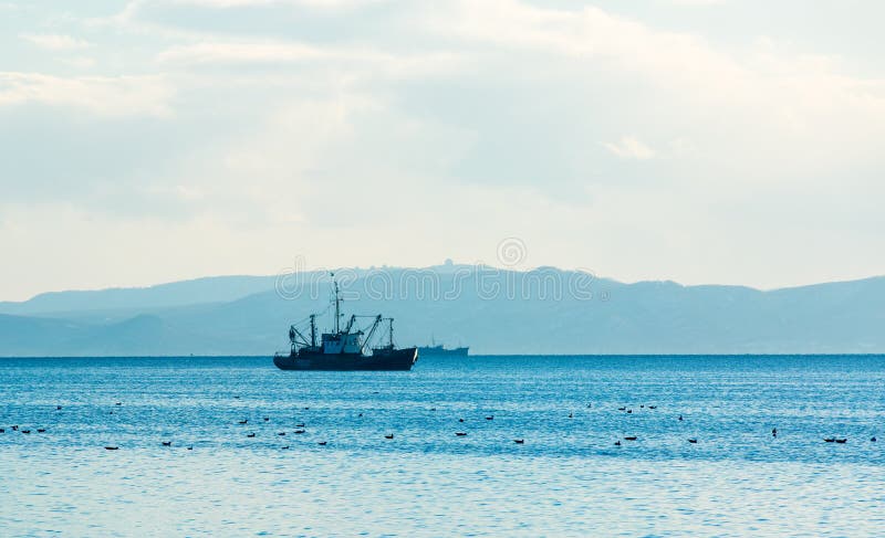 The fishing vessel stock photo. Image of oceanliner, east - 48024178