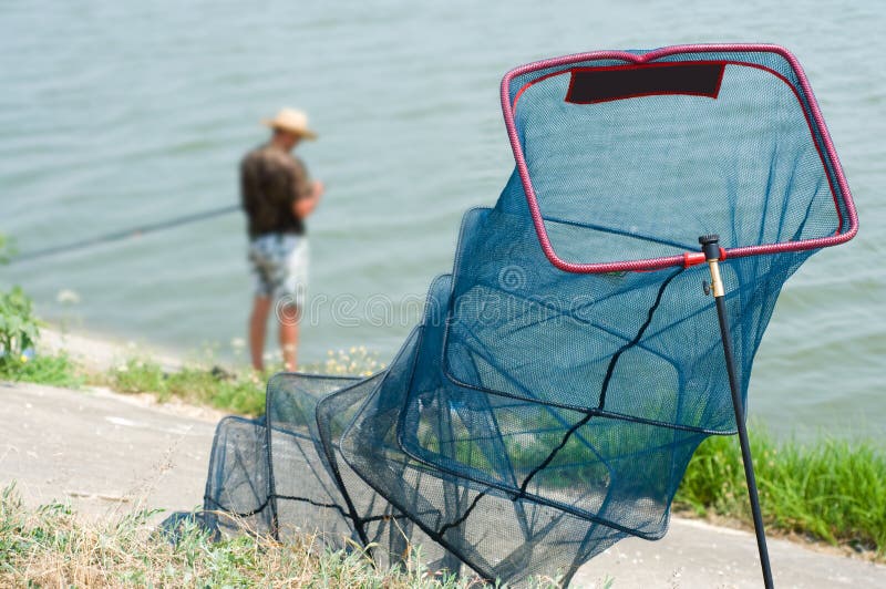 Fishing on a water basin. stock photo. Image of coast - 7608454