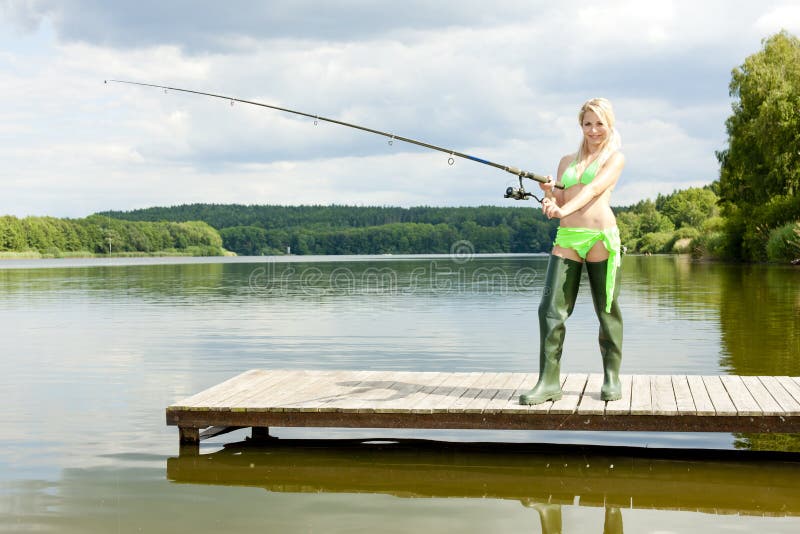 Fishing woman stock photo. Image of fisherman, hobby - 19476658