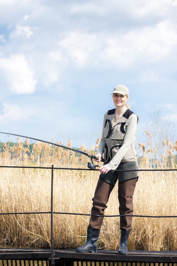 Fishing woman stock image. Image of fishing, relaxing - 62407173