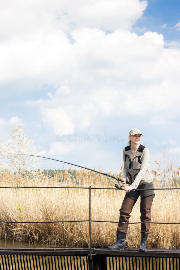 Fishing woman stock photo. Image of recreation, adult - 62407240