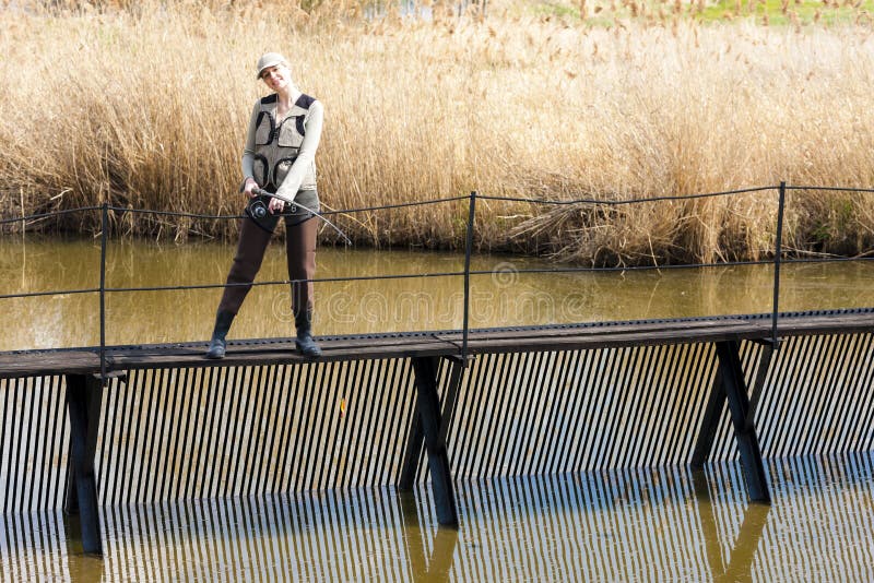 Fishing woman stock photo. Image of person, activity - 62407864