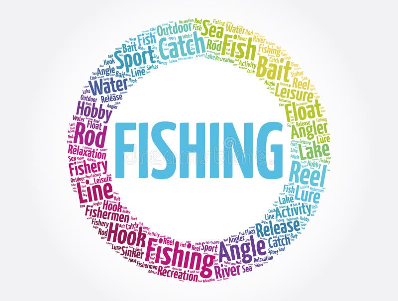 Fishing Word Isolated on White Background Stock Vector - Illustration ...