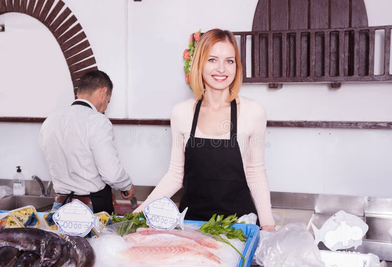 Fishmonger stock image. Image of fresh, mature, male - 80968933