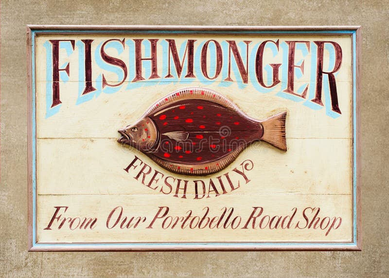 Fishmonger Sign stock photo. Image of colourful, ornate - 25539046