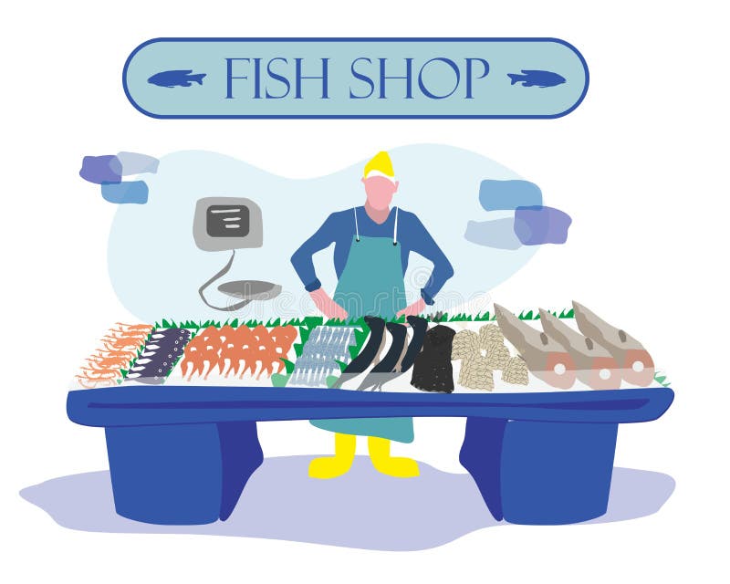 Fishmonger Illustration Stock Illustrations – 230 Fishmonger ...