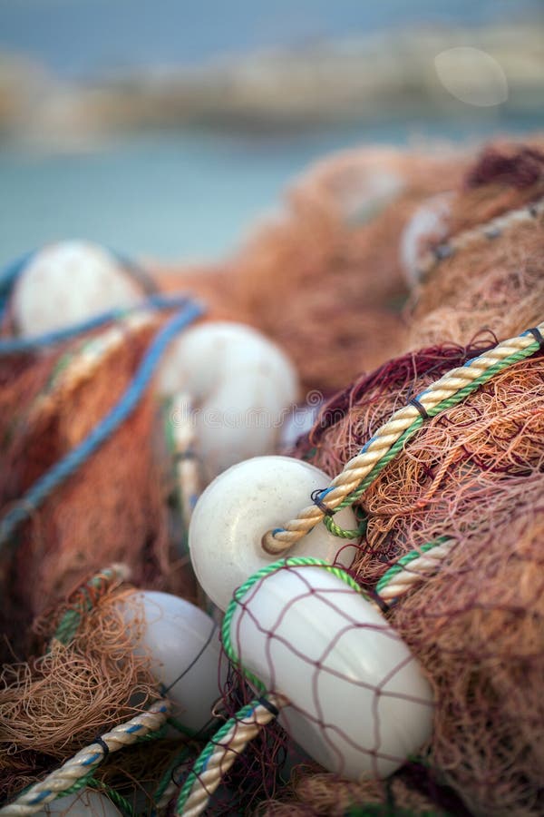 Fishnet and Fishing Lines stock image. Image of fishnet - 91176899