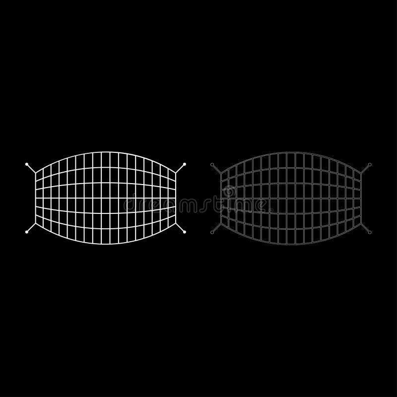 Fishnet Rope Net Set Icon White Color Vector Illustration Image Solid ...