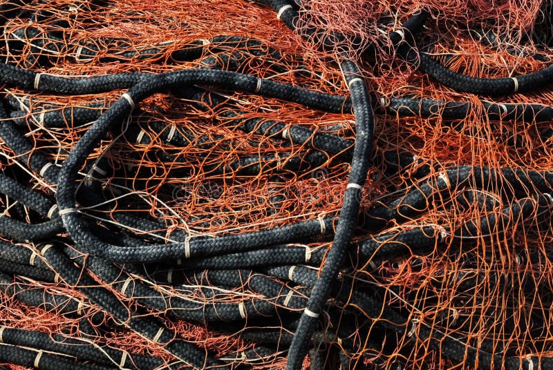 Fishnet on the shore stock photo. Image of crumpled, tackle - 16881466