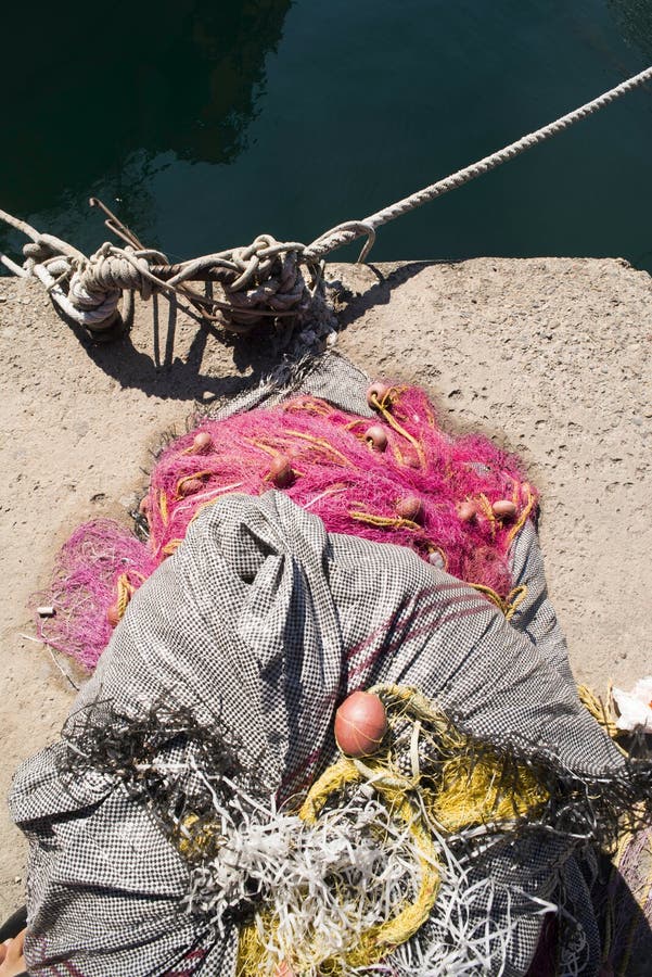 Fishnets on fish boat stock image. Image of fisherman - 49995209