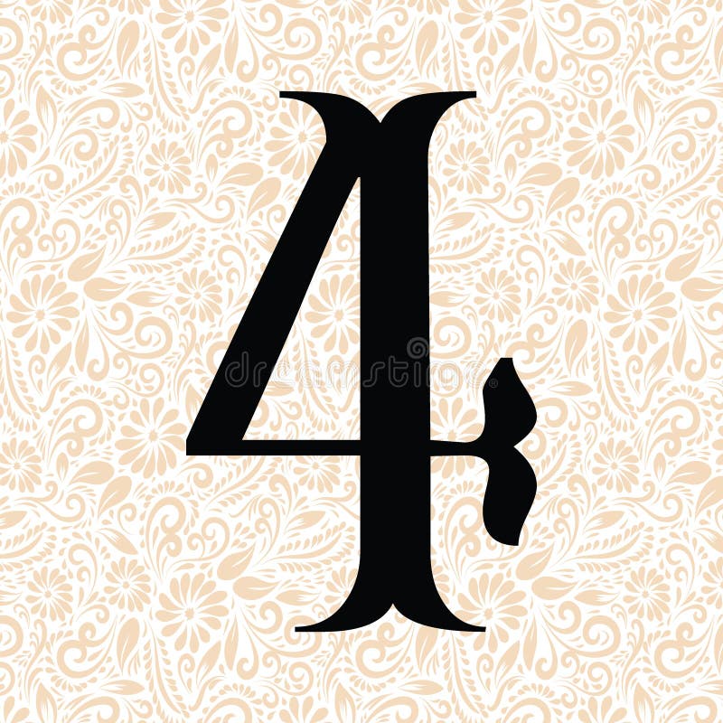 Fishtail Alphabet 4 , Black Alphabet Vector, Alphabet Vector Stock ...