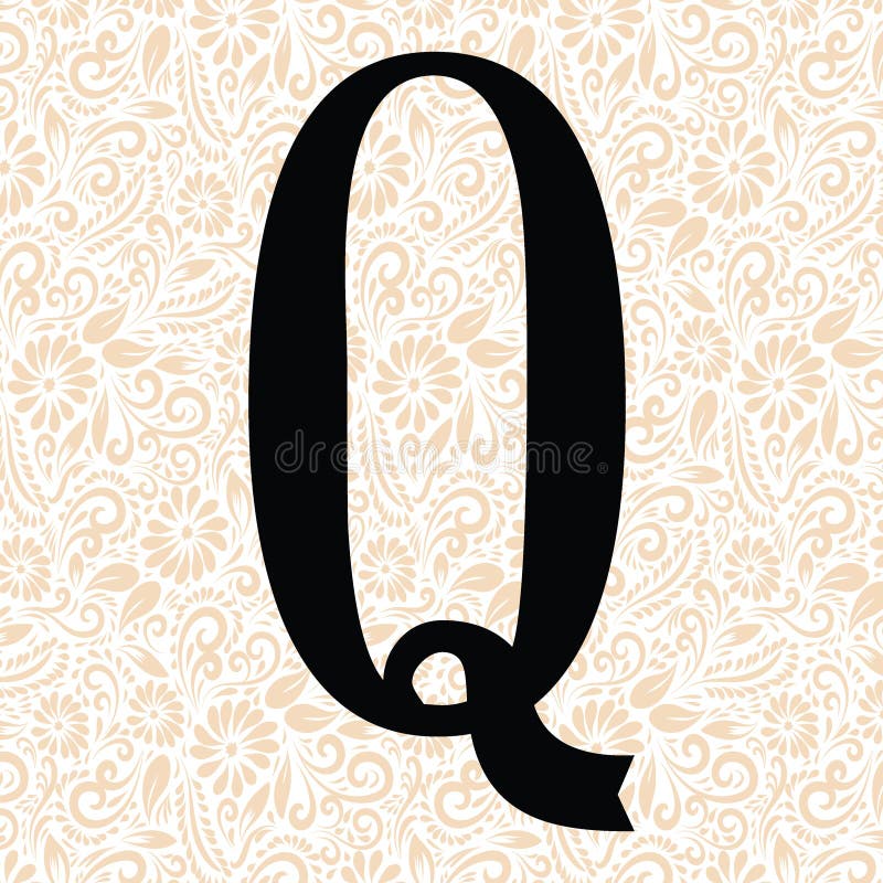 Fishtail Alphabet Q , Black Alphabet Vector, Alphabet Vector Stock ...