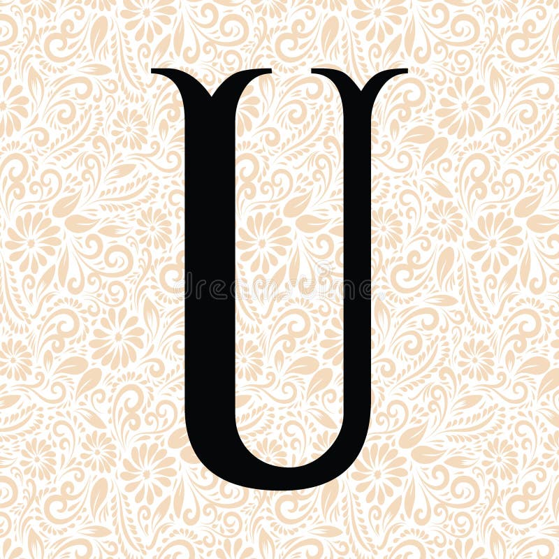 Fishtail Alphabet U , Black Alphabet Vector, Alphabet Vector Stock ...