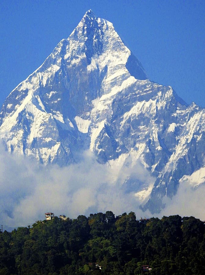 The Fishtail in the Annapurna Chain, Nepal Stock Image - Image of ...
