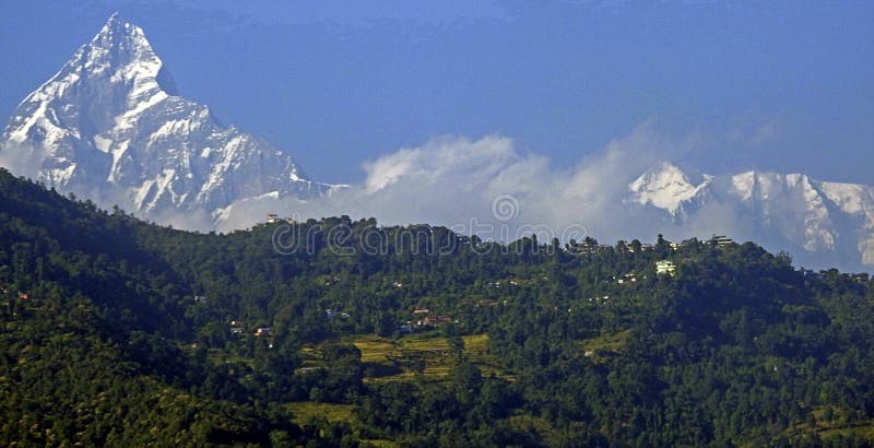 The Fishtail in the Annapurna Chain, Nepal Stock Image - Image of ...