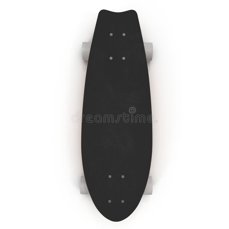 Fishtail Cruiser Skateboard Slackers Top View On White Background 3D ...