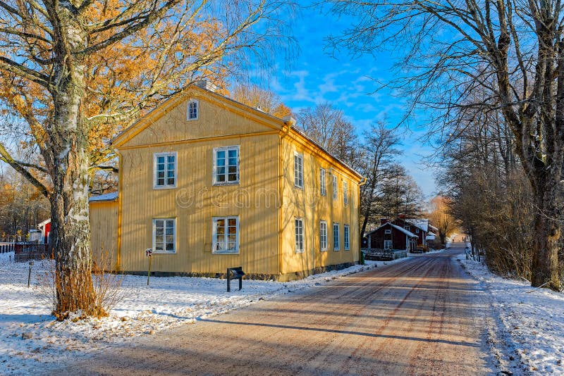Fiskars Village in Raseborg, Finland Stock Photo - Image of snow ...