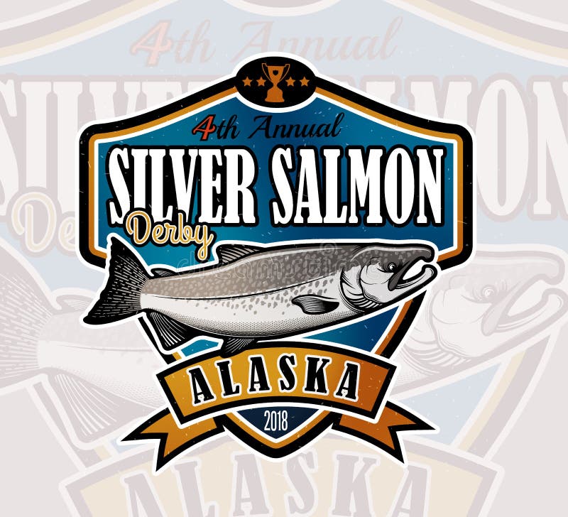 Fiskevektorlogo Salmon Fish Symbol Vektor Illustrationer - Illustration ...