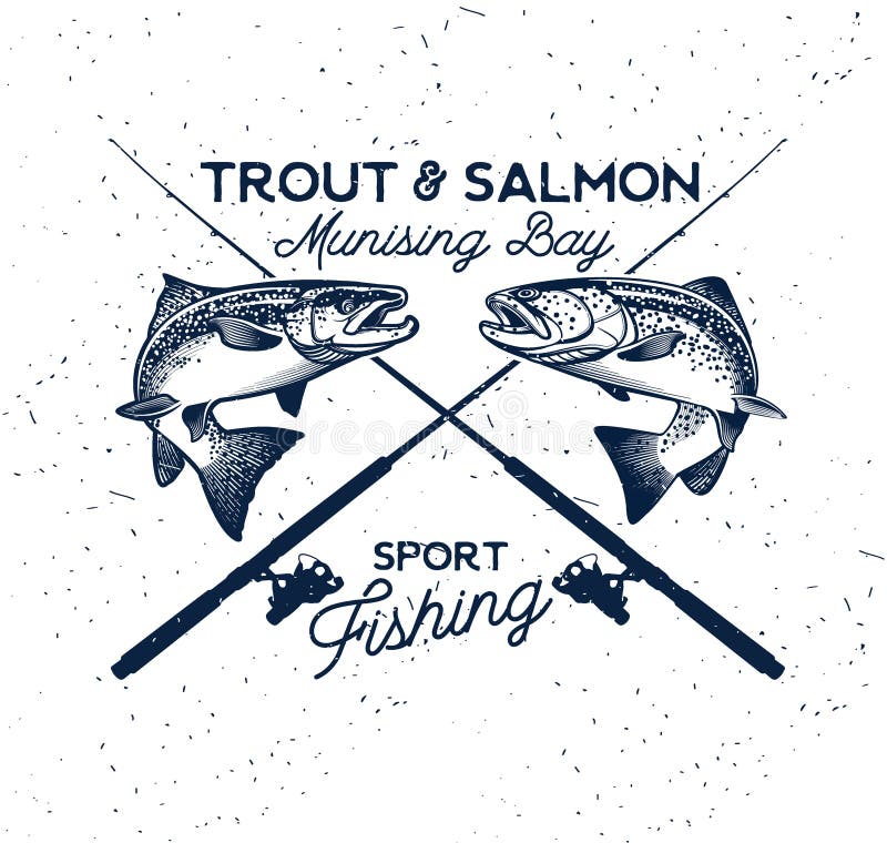 Fiskevektorlogo Salmon Fish Symbol Vektor Illustrationer - Illustration ...