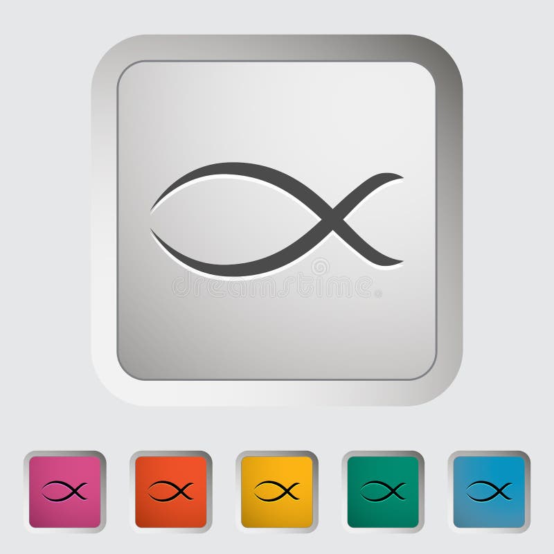 Fisksingelsymbol vektor illustrationer. Illustration av ange - 90676396