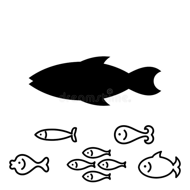 Fisksymbol eller logo vektor illustrationer. Illustration av natur ...