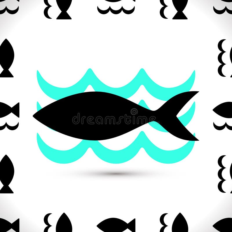 Fiskvektorikon vektor illustrationer. Illustration av isolerat - 93743692