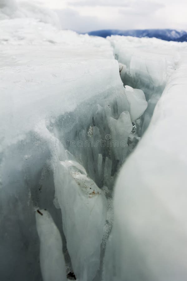 Fissure on the ice stock photo. Image of freeze, cool - 53347258
