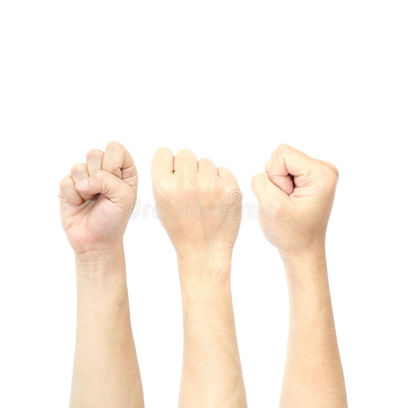 Male Hand in Fist Isolated on White Background. Stock Photo - Image of ...
