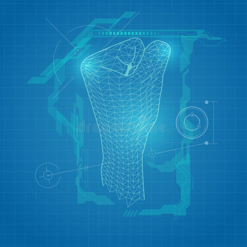 Fist stock vector. Illustration of revolution, blueprint - 73906692