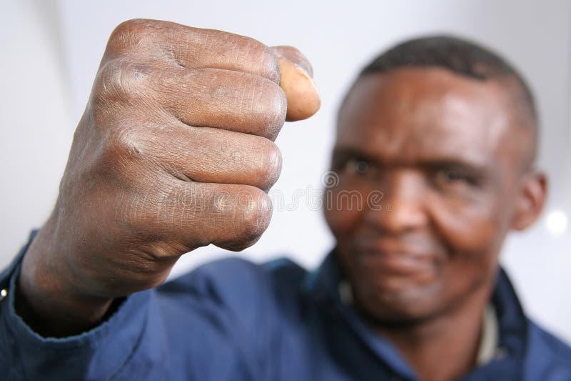 Fist of angry black man stock image. Image of hair, rough - 3771167