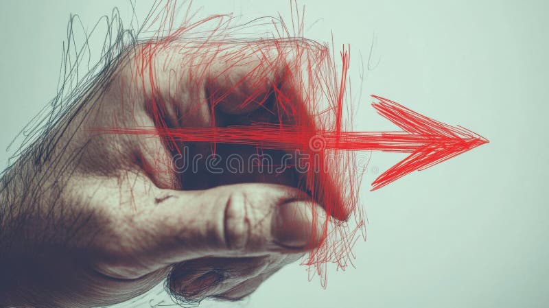 Fist with Arrow Symbolizes Direction, Focus and Determination with ...