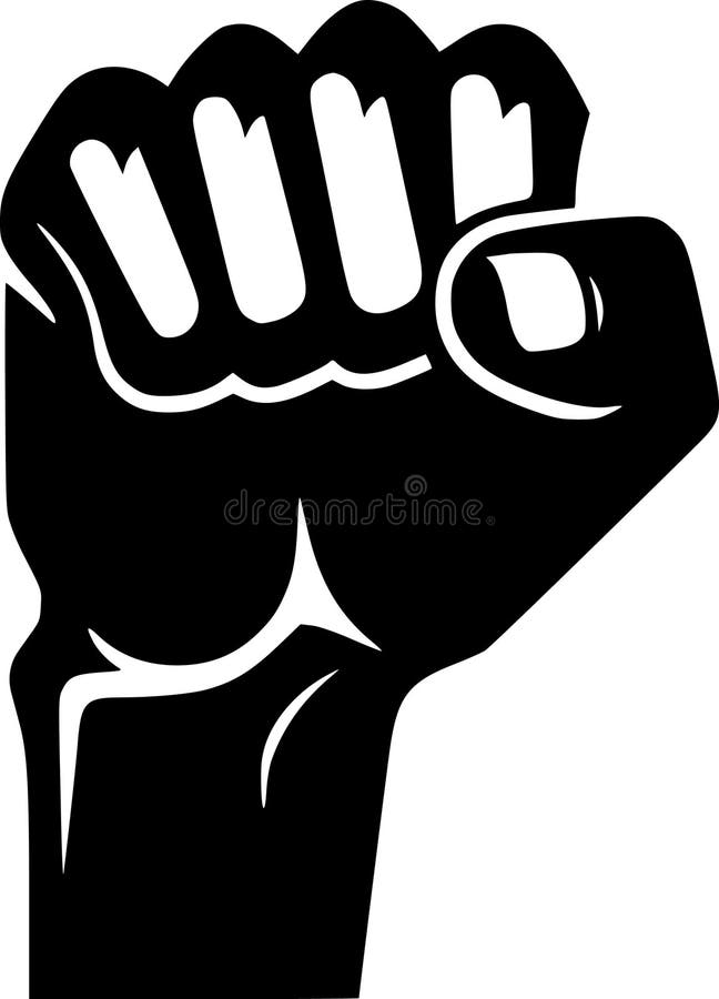 Fist - Black and White Vector Illustration Stock Vector - Illustration ...