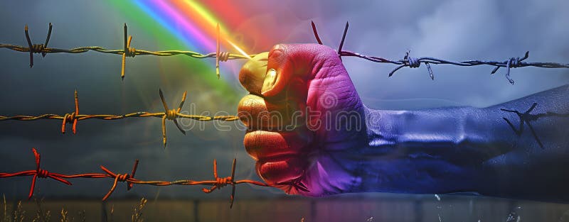 Breaking through Barbed Rainbow Light, Freedom Struggle Hope Equality ...