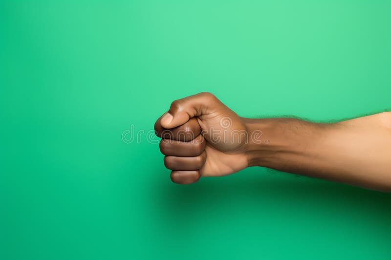 Fist Bump Hand Gesture on Green Background Stock Illustration ...