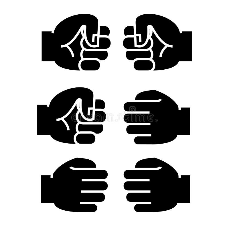 Fist Bump Line Icon Concept. Fist Bump Flat Vector Symbol, Sign ...