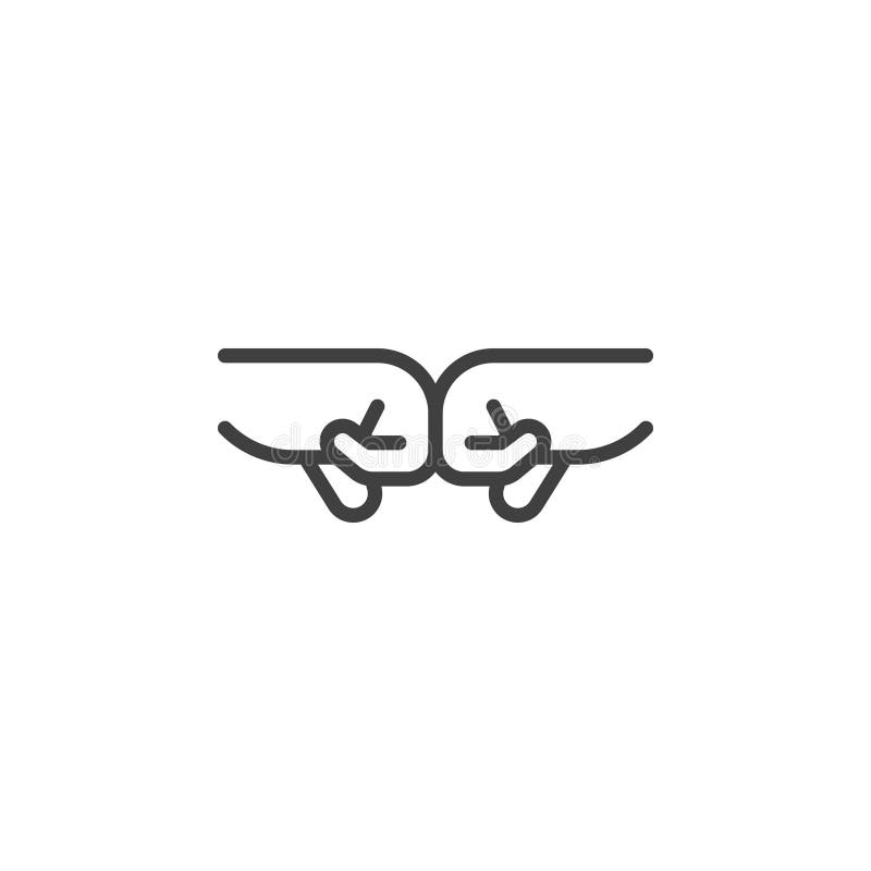 Fist Bump line icon stock illustration. Illustration of bump - 337260341