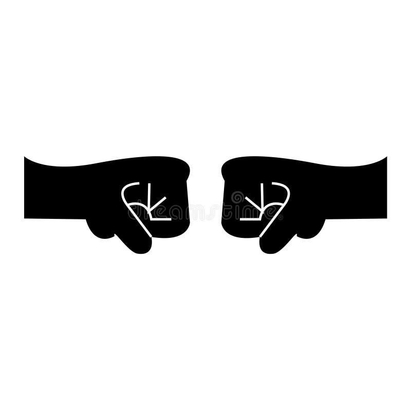 Fist Bump Sign Isolated on White Stock Vector - Illustration of flat ...