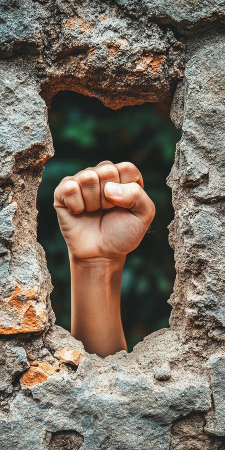 Fist of Determination a Symbol of Strength and Resilience Emerging from ...