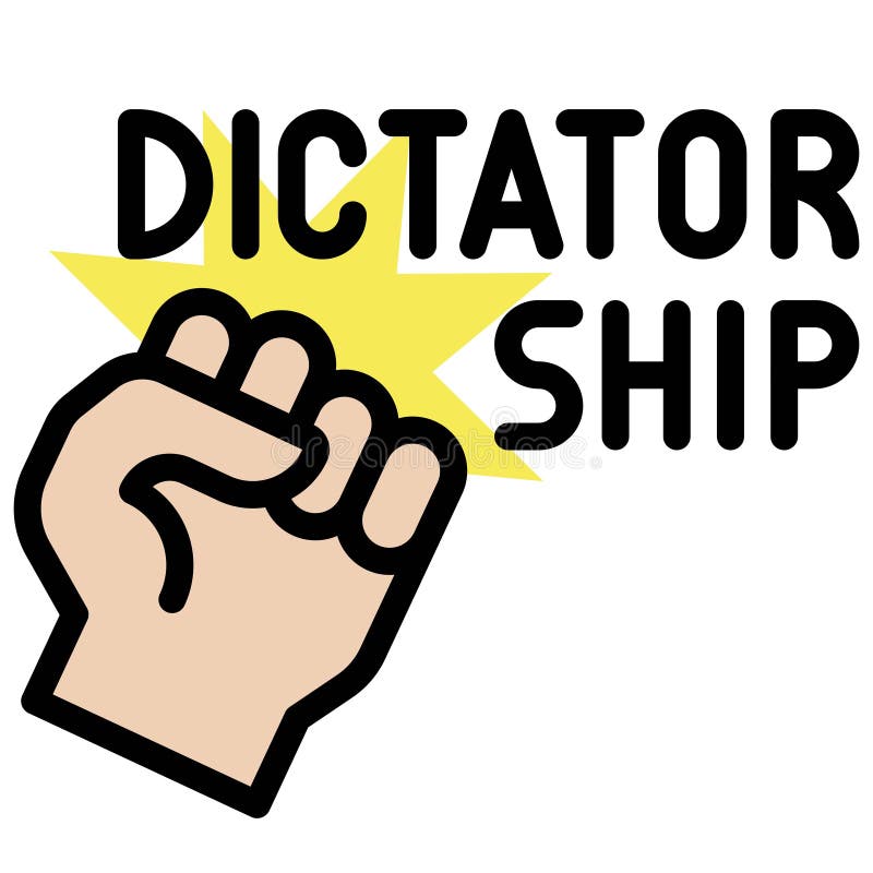Fist with Dictatorship Text Icon, Protest Related Vector Stock Vector ...