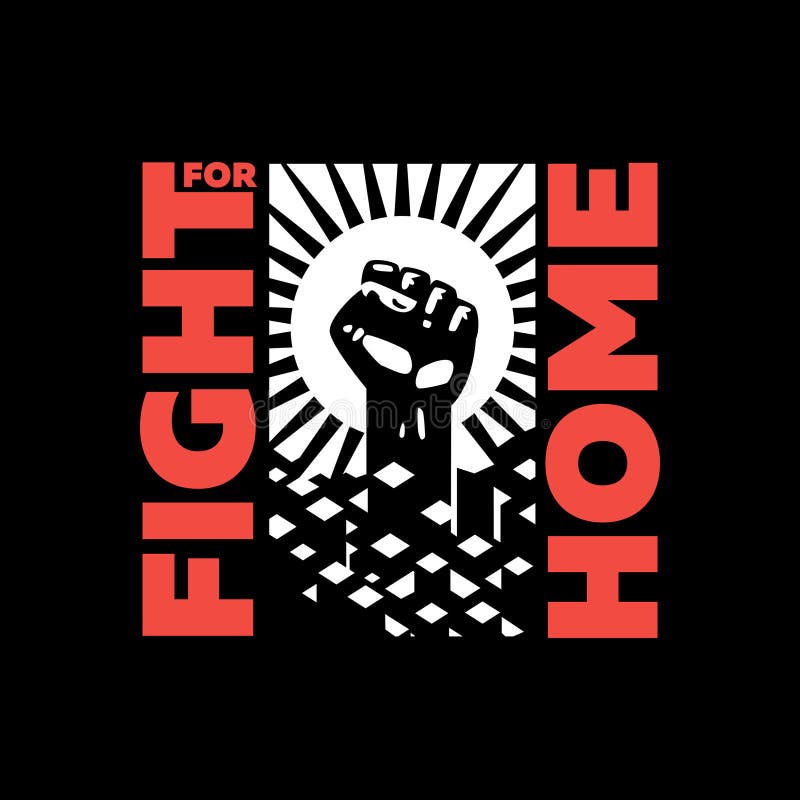 Fist. Fight Emblem or Label Stock Illustration - Illustration of black ...