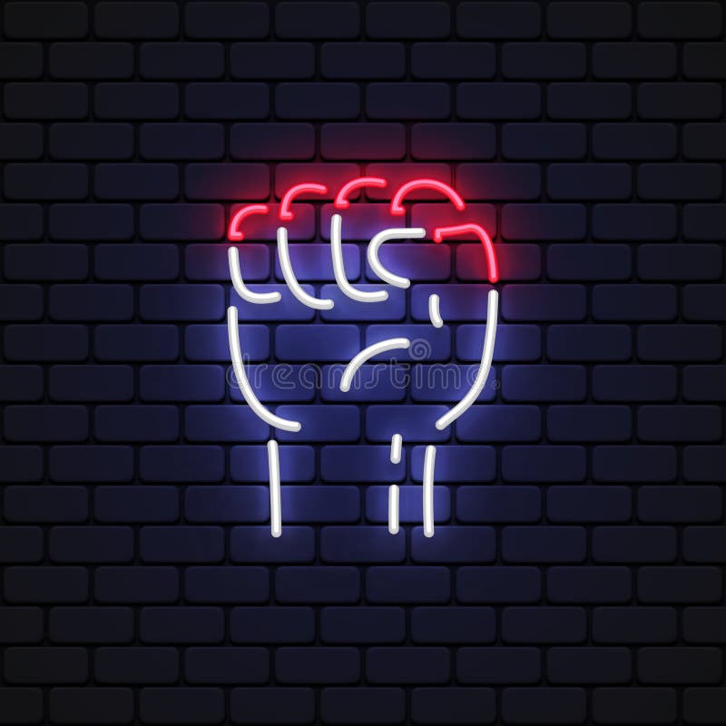 Fist Fight Neon, Great Design for Any Purposes. Vector Illustration ...