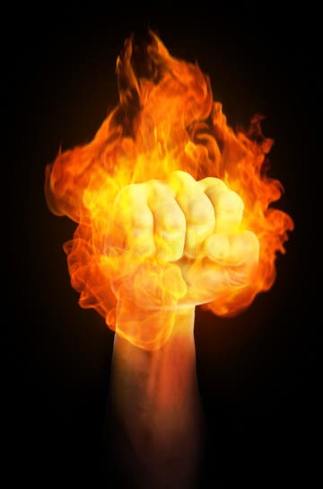 Fist on fire stock illustration. Illustration of control - 20521945