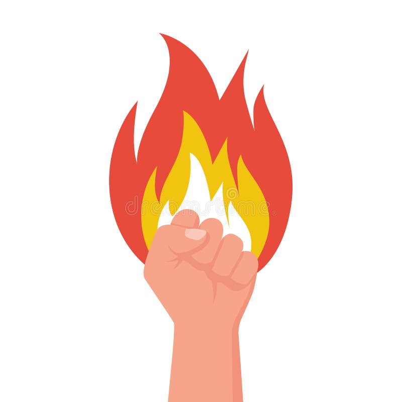Fist of fire stock illustration. Illustration of hand - 25708738
