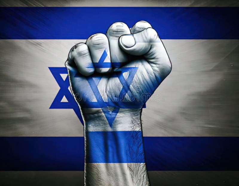 A Fist in Front of an Israeli Flag at 11-10-2024 Stock Illustration ...