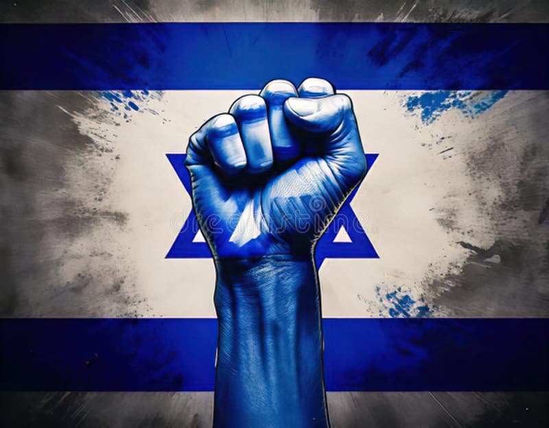 A Fist in Front of an Israeli Flag at 11-10-2024 Stock Illustration ...