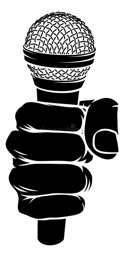Fist Hand Holding Mic Microphone Cartoon Icon Stock Vector ...