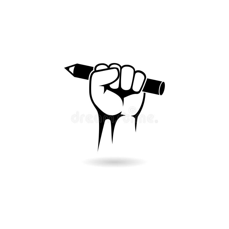 Fist hand icon with shadow stock vector. Illustration of gesture ...