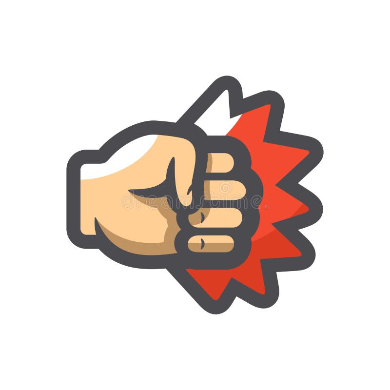Fist Hand Punch Vector Icon Cartoon Illustration Stock Vector ...