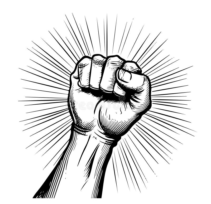 Fist Hand Sketch Raised His Clenched Hand Stock Illustration ... Fist Hand Sketch Raised His Clenched Hand Stock Illustration ...
