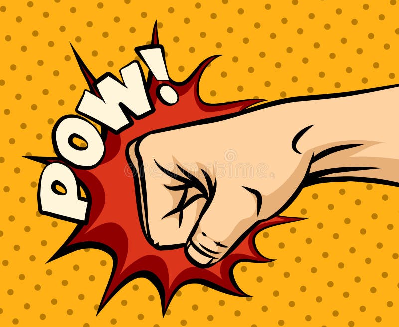 Fist hitting comic style stock vector. Illustration of breaking - 142998428